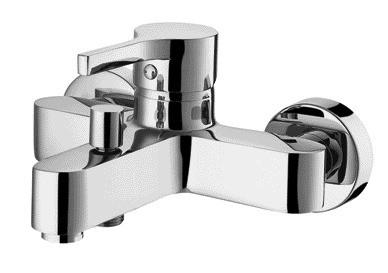 China CONNE Wall Mounted Brass Bath Shower Mixer Tap 40mm Ceramic Cartridge Two Spout Single Handle Chrome for sale
