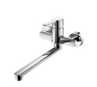 China CONNE Wall Mount Kitchen Sink Faucet 291mm Zinc Lever Swivel Tap Chrome for sale