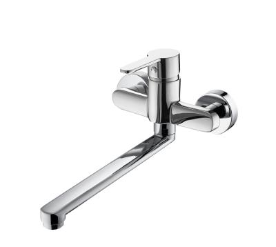 China CONNE Wall Mount Kitchen Sink Faucet 291mm Zinc Lever Swivel Tap Chrome for sale