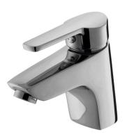 China Single Hole Brass Wash Basin Faucet Chrome 130mm Height with Inlet Hose 350mm for sale