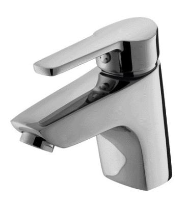 China Single Hole Brass Wash Basin Faucet Chrome 130mm Height with Inlet Hose 350mm for sale
