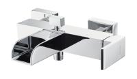 China LED Light Wall Mounted Waterfall Bath Taps One Handed Hot And Cold for sale