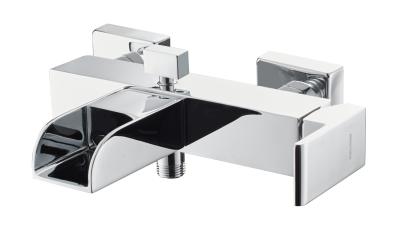 China LED Light Wall Mounted Waterfall Bath Taps One Handed Hot And Cold for sale
