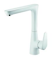 China Chrome White Kitchen Mixer Faucet with 360° Rotation and Ceramic Cartridge - 0.1-0.5 MPa Pressure Range for sale