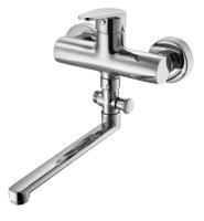 China Long-spout Bath Mixer Tap Single-lever Cold Hot Mixing Faucet Brass Chrome 0.1-0.5MPa for sale