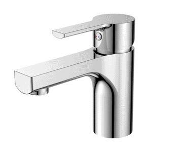 China 35mm Ceramic Cartridge Wash Basin Faucet Mixer Tap Chrome 74mm Spout Height for sale