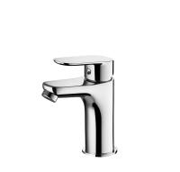 China CONNE Brass Bathroom Basin Tap 99mm Spout Height Chrome Hot Cold Water Single Handle 3/8 Inch Hoses for sale