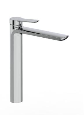China CONNE Brass Basin Mixer Tap Chrome High Spout Single Handle 3/8in Ceramic Cartridge for sale