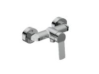 China Chrome Plated Single Lever Wall Mounted Shower Mixer Tap 1/2 Inch Outlet Brass for sale