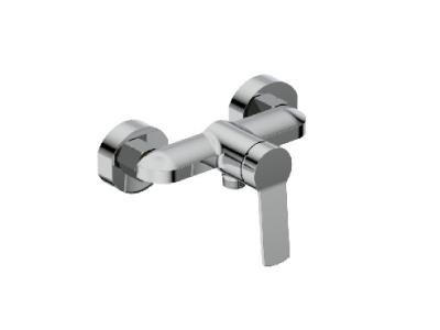 China Chrome Plated Single Lever Wall Mounted Shower Mixer Tap 1/2 Inch Outlet Brass for sale