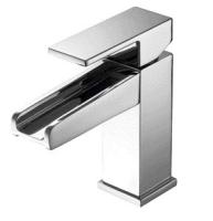 China CONNE Single Lever Brass Waterfall Basin Faucet Chrome Hot Cold Water 3/8 Inch for sale