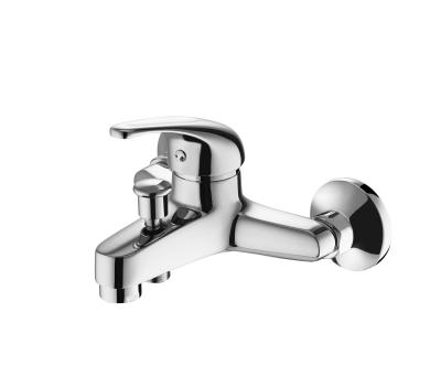 China Chrome Plated Single Lever Wall Mount Mixer Tap Brass Body 1/2 Inch Shower Outlet for sale