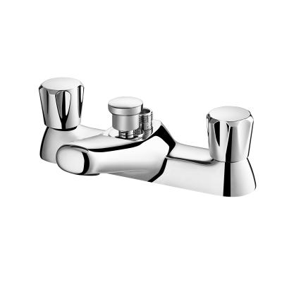 China CONNE Chrome Solid Brass Bath Shower Mixer Tap Double Lever 1/4 Turn Ceramic Disc 59% Copper for sale
