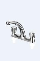 China CONNE Vintage Chrome Monobloc Basin Tap Three Hole Double Handles Bath Mixer Faucet Brass 1/2 inch for sale