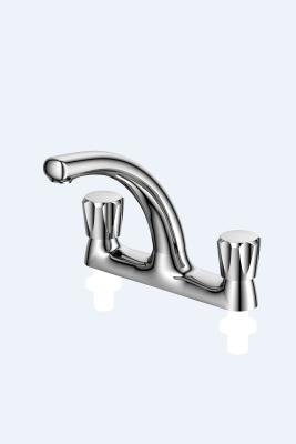 China CONNE Vintage Chrome Monobloc Basin Tap Three Hole Double Handles Bath Mixer Faucet Brass 1/2 inch for sale