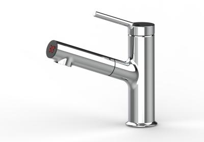 China Digital Display Pull-Out Basin Faucet Single Lever Mixer Tap with 45cm Hose and 5-Year Warranty for sale
