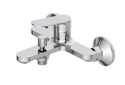 China Wall Mounted Single Lever Bathtub Mixer Tap Chrome 1/2 Inch Brass Bath Shower Fitting for sale