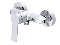 China Brass Shower Mixer Faucet Chrome Single Lever Wall Mount 1/2 Inch Outlet for sale