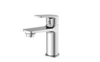 China Polished Brass Basin Mixer Faucet Single Handle Hot Cold Water 35mm Ceramic Cartridge for sale