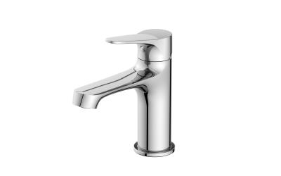 China Single Handle Brass Body Wash Basin Faucet with 35mm Ceramic Valve Core - Hot/Cold Water Mixer for sale