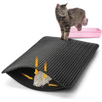 China Double Layer Non-Slip Cat Litter Mat with Waterproof Bottom - 60cm x 45cm EVA Material for Easy Cleaning for sale
