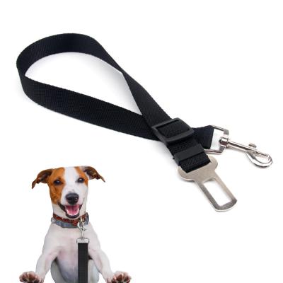 China Multi Color Adjustable Dog Seat Belt 15-27 Inch Durable Nylon Car Safety Restraint for Pets for sale