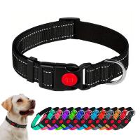 China Reflective Adjustable Nylon Dog Collar with Locking Buckle - 32-63g Weight, S/M/L Sizes for All-Season Canine Use for sale