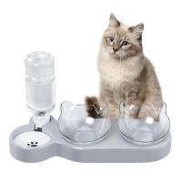 China Automatic Pet Cat Water Feeder Dispenser 3-in-1 with Double Bowl 500ml Capacity for Cats and Small Dogs for sale