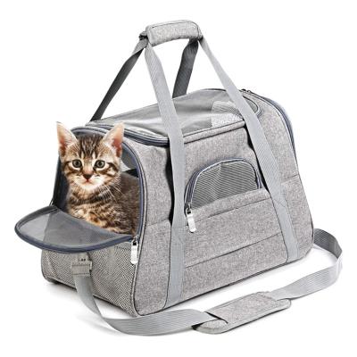 China Outdoor Breathable Pet Carrier Bag 44x25x28cm Oxford Fabric Transport for Cats and Dogs for sale