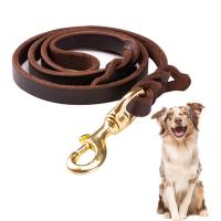 China Braided Genuine Leather Dog Leash for Training - 1.2cm to 2.0cm Width, 150cm to 300cm Length Options for sale