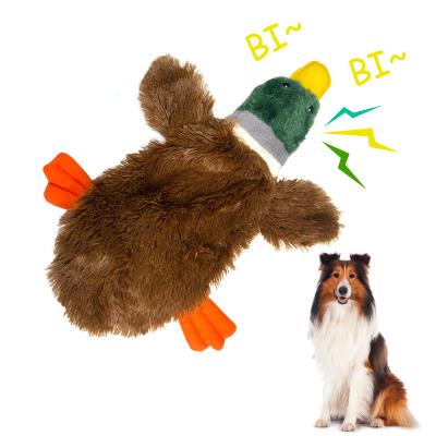 China Stuffing-Free Squeaky Plush Dog Toy - Wild Duck Design 36x22cm 44g for Interactive Play for sale