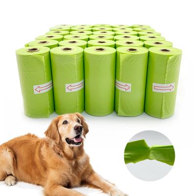China Corn Starch Compostable Dog Poop Bags 22x30cm Biodegradable Pet Waste Disposal with 26 Rolls for sale