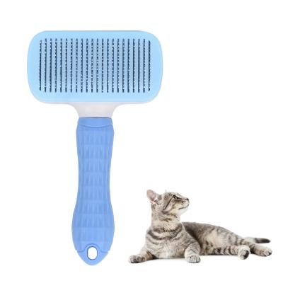 China Self Cleaning Pet Brush Hair Remover - 19.5x10.5cm Slicker Brush with Ergonomic Handle for Dogs and Cats for sale