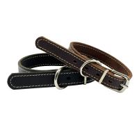 China Premium Genuine Leather Dog Collar - Multiple Sizes 2.0x45cm to 3.8x62cm, Rust-Resistant Hardware, Custom OEM/ODM Available for sale