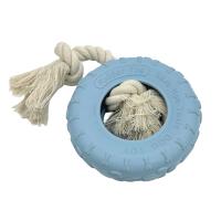 China Rubber Tire Dog Toy with Cotton Rope - 2 Size Options for Dental Health & Durable Chewing for sale