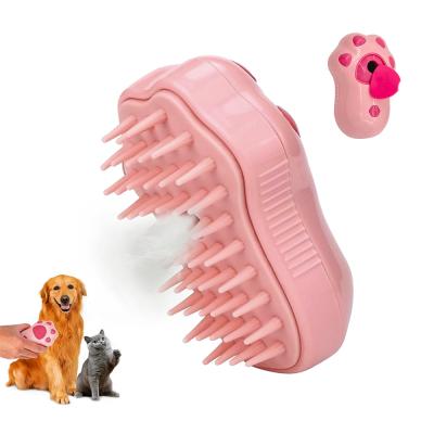 China ABS Pet Grooming Steam Brush 7x11x4.5cm with High-Temperature Steam Cleaning and Silicone Bristles for Cats and Dogs for sale