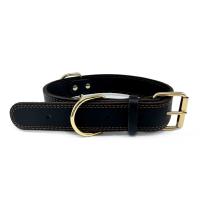 China Genuine Leather Dog Collar with Adjustable Sizes 1.5-3.5cm Width and Metal Buckle for Small to Large Dogs for sale
