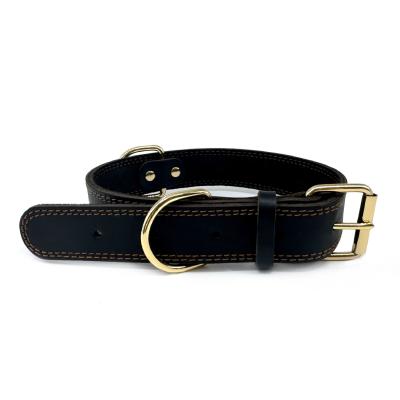 China Genuine Leather Dog Collar with Adjustable Sizes 1.5-3.5cm Width and Metal Buckle for Small to Large Dogs for sale