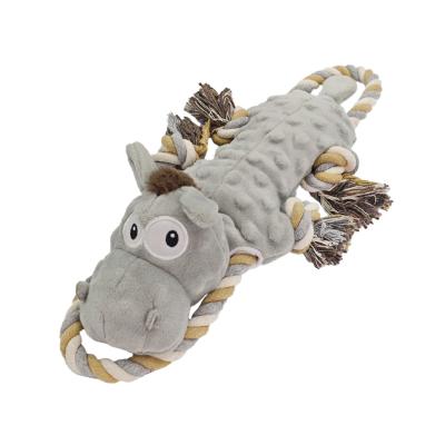China Interactive Donkey Plush Dog Toy with Squeaker and Tug-of-War Rope - 36cm Size, 182g Weight for Puppies and Dogs for sale