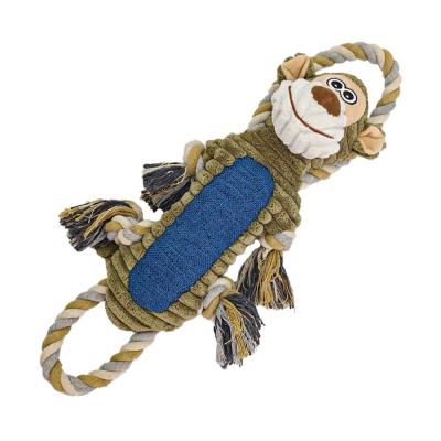 China Funny Monkey Plush Squeaky Dog Toy - 37cm Soft Chew & Tug Toy with Dental Benefits for Small to Large Dogs for sale