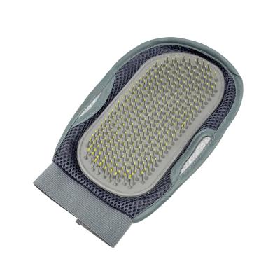 China Double-Sided Pet Grooming Glove 24x16 cm Deshedding Mitt for Dogs and Cats Hair Removal Massage Tool for sale