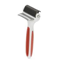 China 2-in-1 Pet Grooming Brush with Deshedding & Dematting Functions - 19.5cm Length for Dogs and Cats for sale