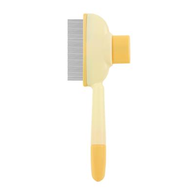 China Self-Cleaning Pet Grooming Comb with Release Button 20x8cm for Cats and Dogs Flea Removal for sale