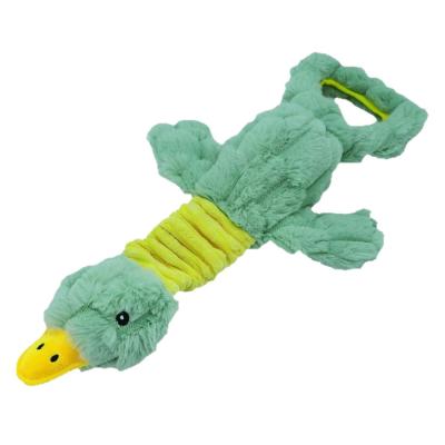 China Large Plush Duck Squeaky Dog Toy 46x23x9cm with Crinkle Paper for Interactive Play and Dental Health for sale