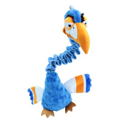 China Squeaky Plush Dog Toy with Crinkle Sounds - Toucan Design 42cm Length 140g Weight for Small to Large Dogs for sale