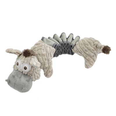 China 24-inch Plush Donkey Dog Toy with Squeaker - Extends to 31 Inches for Interactive Chew and Tug Play for sale