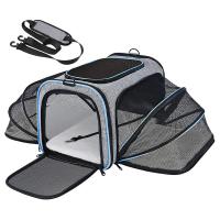 China Large Airline Approved Expandable Pet Carrier 40x25x25cm & 46x30x28cm with 50% Expansion for Cats and Dogs for sale