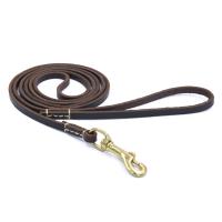 China Genuine Leather Dog Leash for Small Medium Dogs - 0.8cm Width in 150cm to 200cm Lengths with No-Pull Training Design for sale