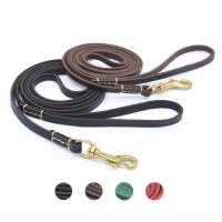 China Genuine Leather Dog Training Leash 1.0cm Width in 150-200cm Lengths for Medium & Large Dogs for sale