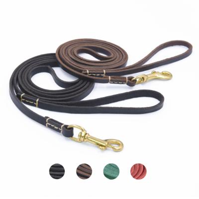 China Genuine Leather Dog Training Leash 1.0cm Width in 150-200cm Lengths for Medium & Large Dogs for sale